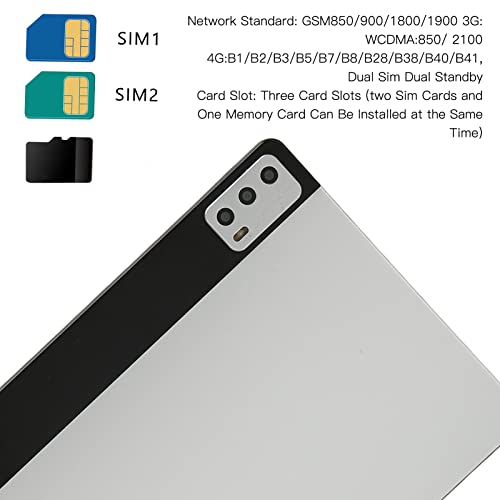 10in Tablet, 4GB RAM 256GB ROM 4G Calling Tablet for 11 1080x1960 Resolution 100β240V for Home (US Plug)