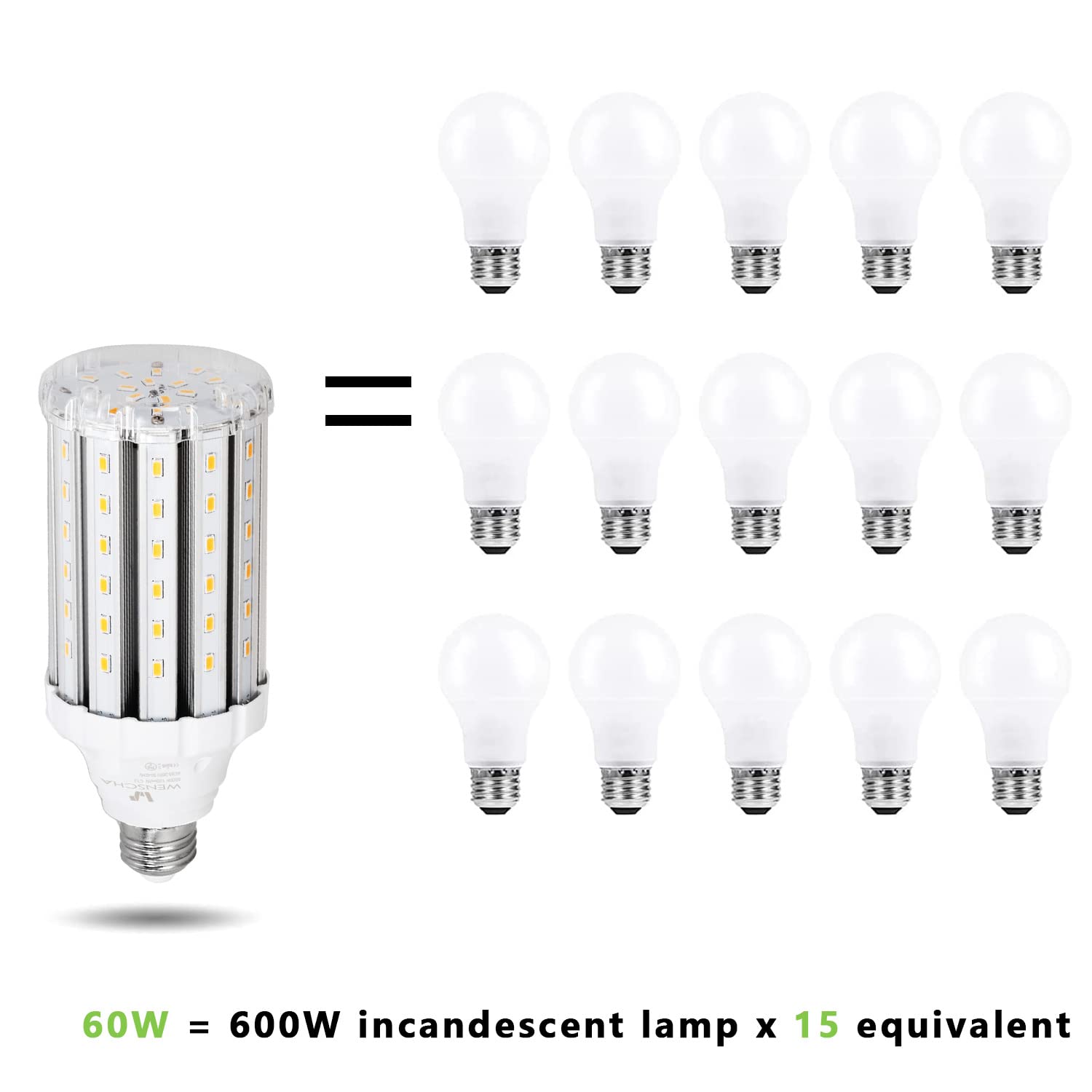 50W LED Corn Light Bulbs-500W Equivalent, 5500 Lumens,6500K Daylight White,E26 Base Led Replacement HID HPS Mercury Vapor CFL Metal Halide Lamp for Warehouses,Garages,Street(Daylight White,2PACK)