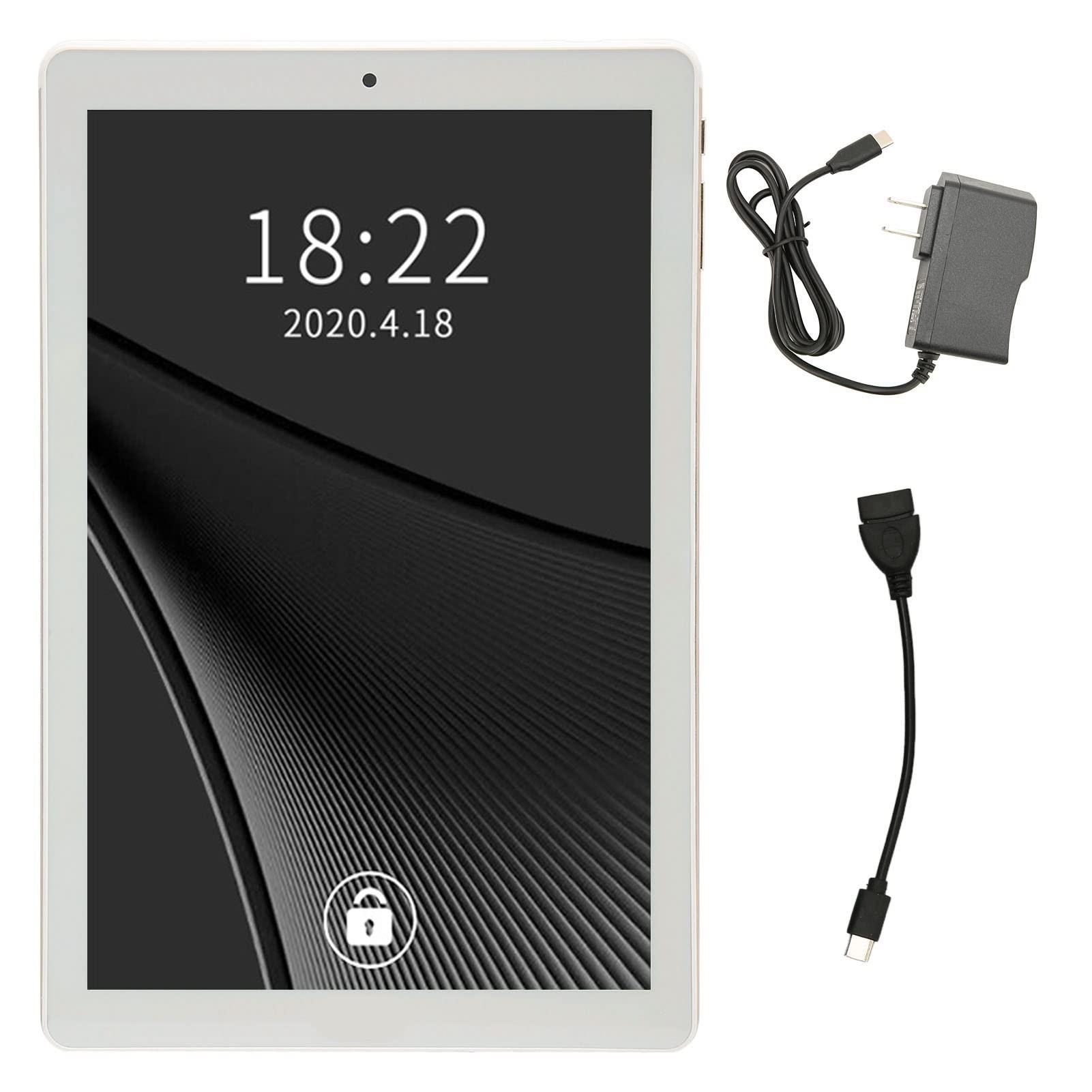 10inch IPS HD Tablet,3GB 64GB 8 Core Processor Tablet for 11,3G Network 5G WiFi,Front 5MP Rear 13MP Camera,Dual Sim Dual Standby,Dual Speakers,Gold (US Plug)
