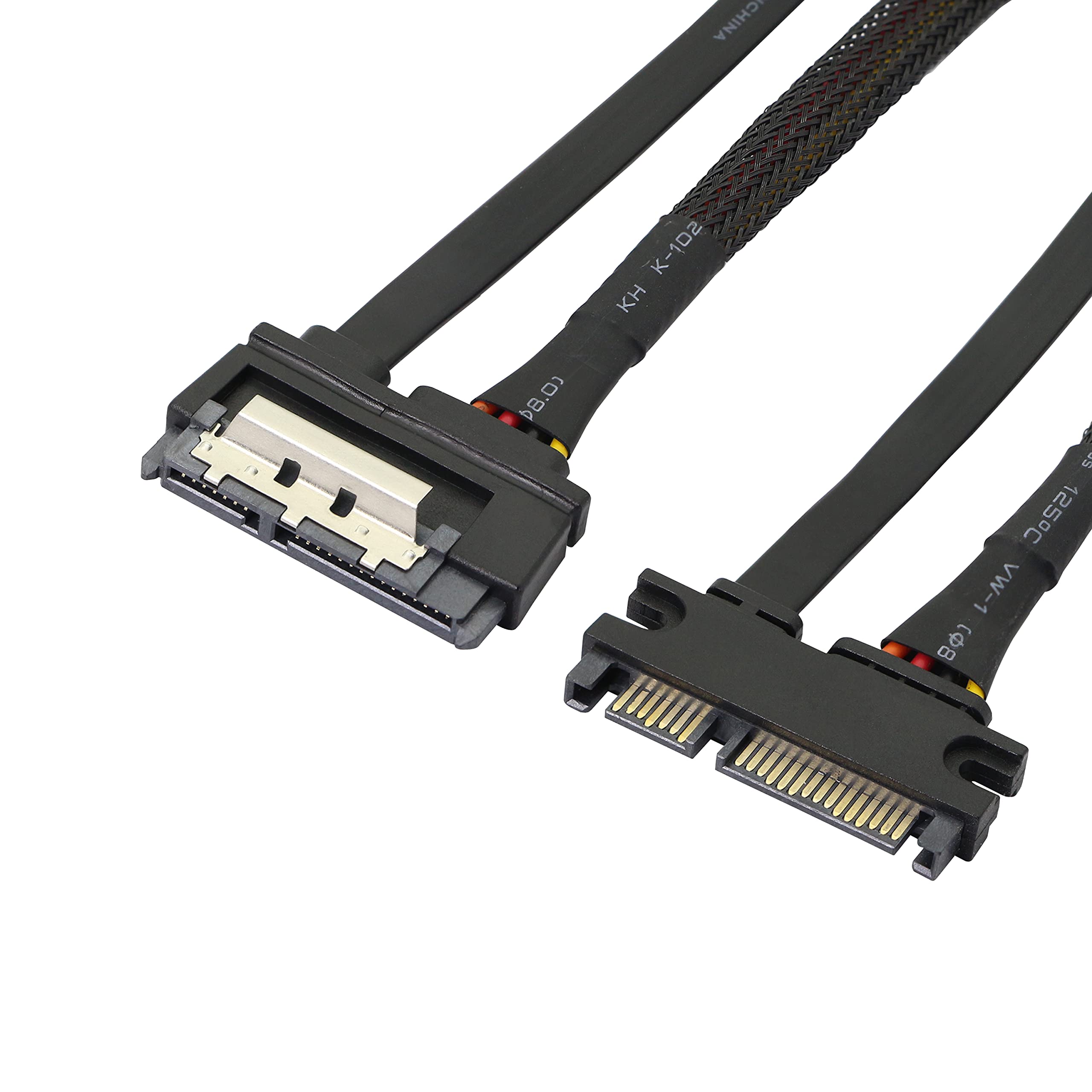 GELRHONR 22Pin SATA Power Extension Cable,22 Pin(7+15) Sata Male to Female Data and Power Combo Extension Cable with Locking Latch,for HDD,SSD,Optical Drives, DVD Burners, PCI Cards-50CM(6Gbps/s)