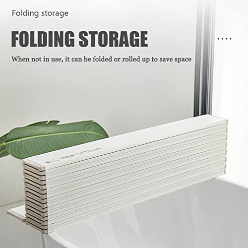 1cm Thickness Heat-Resistant Bathtub Cover, Folding Shutter Bath Lid Bathtub Tray, Dust-Proof Insulation Board for Soak Bath, Milk Bath, Spa (Color : White, Size : 120cmx75cmx1cm)