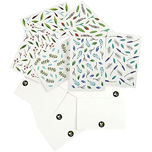 All Occasion Greeting Cards - Watercolor Nature Design - Beautiful Leaves Pattern - Includes 48 Cards and Envelopes - 4 x 6 Inches