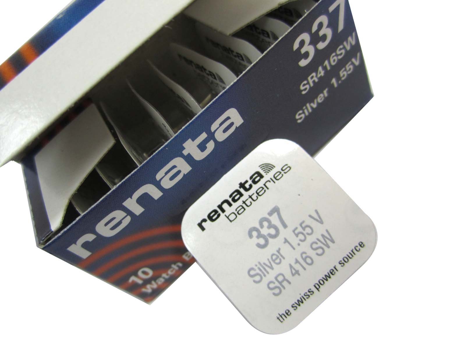 10pcs of Renata 337 SR416SW Swiss Watch Battery 1.55v