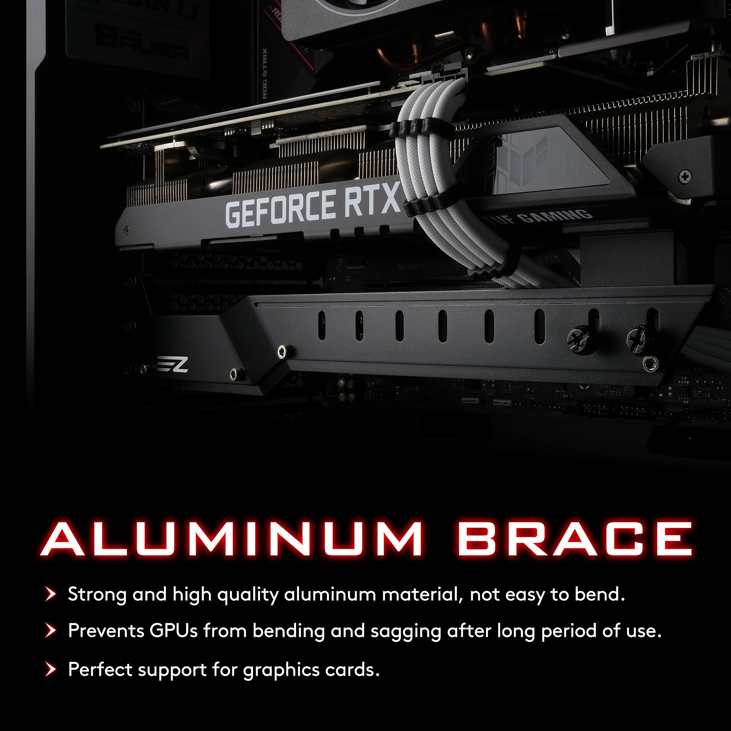 EZDIY-FAB GPU Holder Brace Graphics Card GPU Support Video Card Holder Bracket, Video Card Sag Holder/Holster Bracket Support RX6700,RTX3090- 309EZ-Black