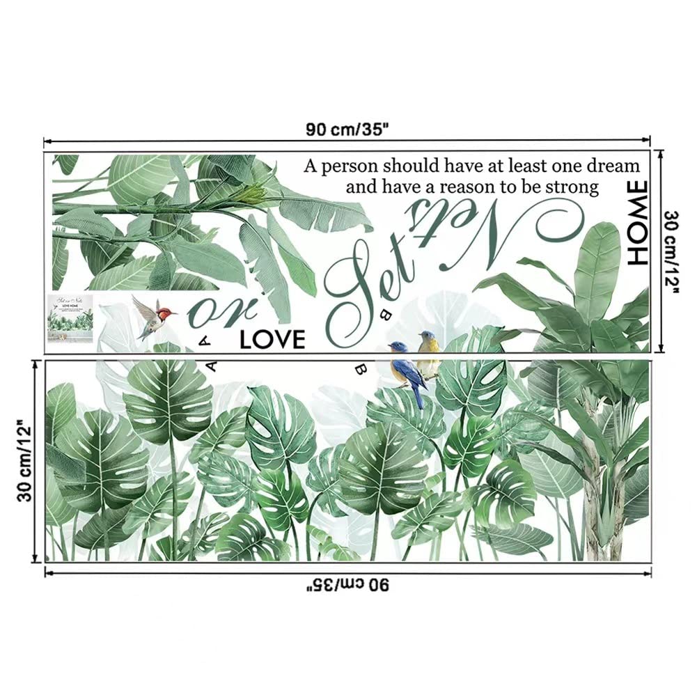 Generic Tropical Leaves Wall Decals Removable Toucan Wall Stickers for Living Room Kids Room Bedroom Playroom TV Wall Decor