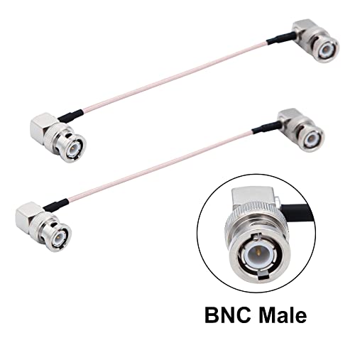 10Gtek 6 GHz HD-SDI BNC Cable, Male to Male, Right Angle to Right Angle, 75-ohm, 0.3-m, Pack of 2