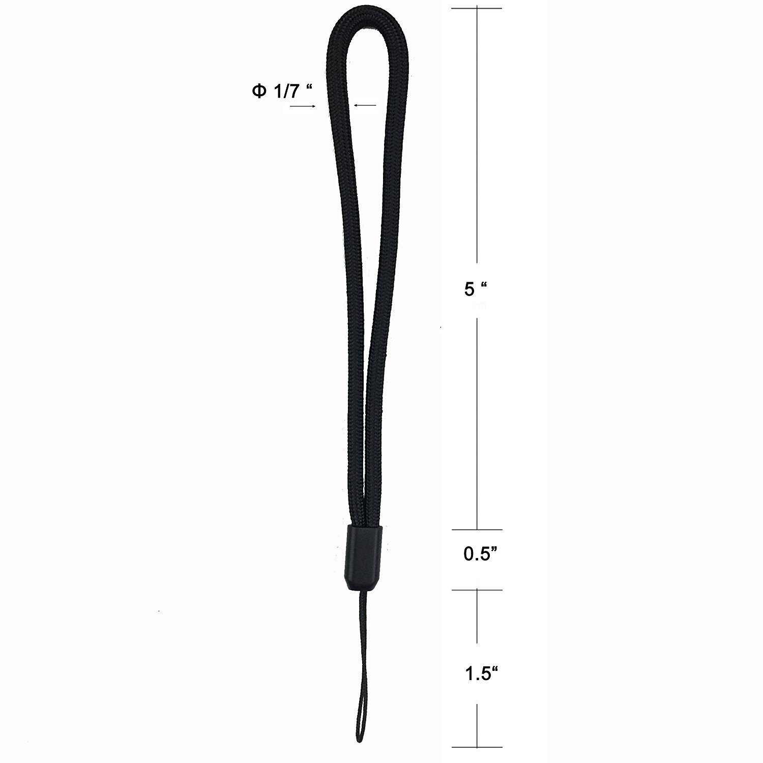 7-inch Long Round Nylon Cord Lanyards Hand Wrist Strap Attaches for Cameras, Phones, Media Players, PSP, USB Thumb Drives, Keys, Badge Holders, Flashlights, Torches (50PCS, Green)