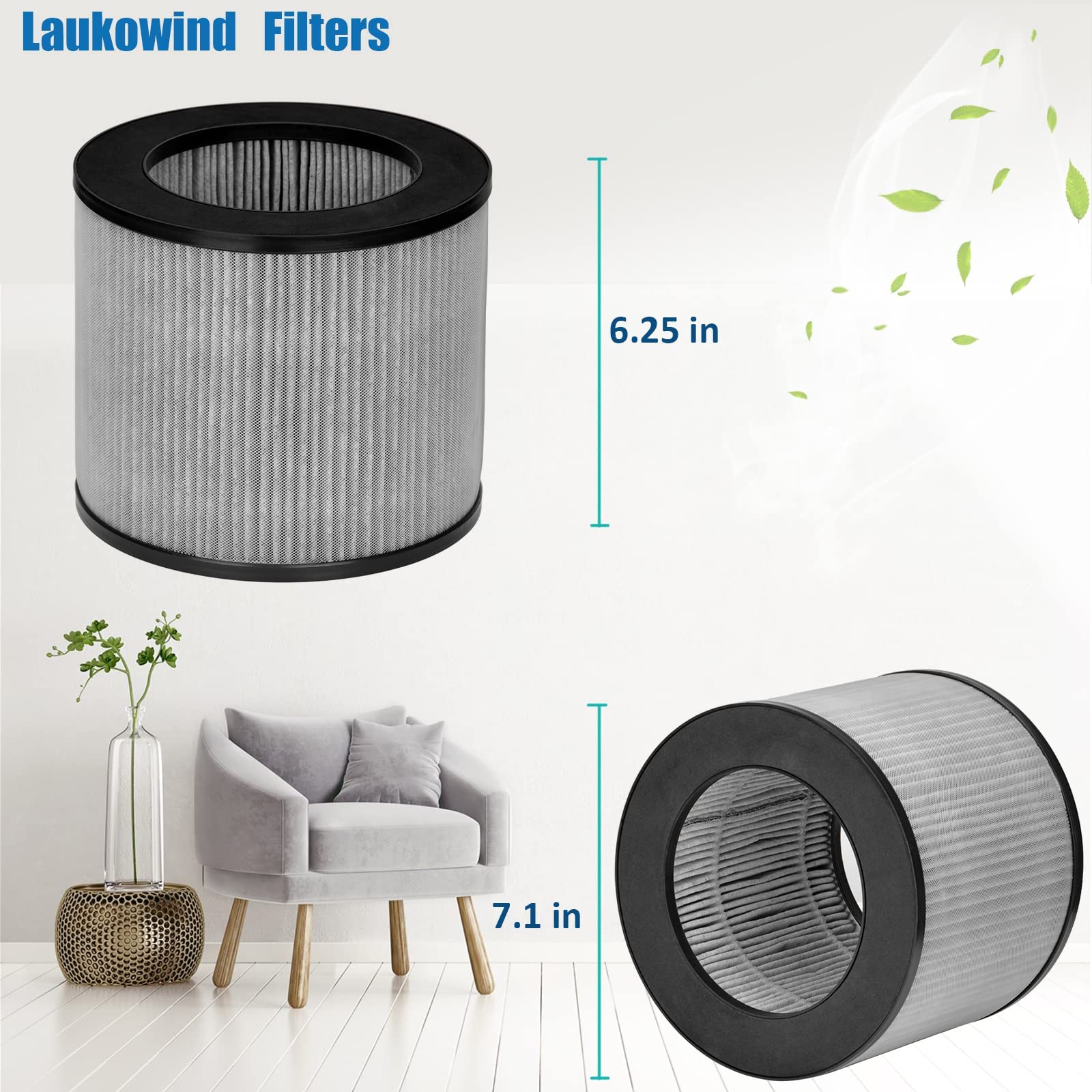 2801 Filter, Laukowind 2801 Carbon Replacement Filter Compatible with Bissell Personal Air Purifier 2780 2780A 27809 Part 2801 HEPA Filters (Pack of 1)