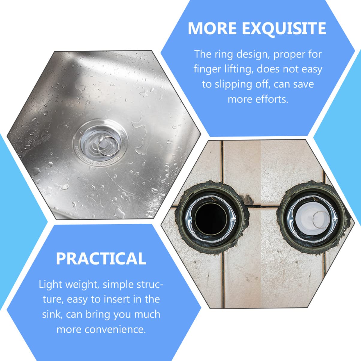 20 Pcs Basin Plug with Ring Bathroom Washbasin Stopper Sink Plug with Ring Drain Stopper Kitchen Sink Stopper Tub Stopper Kitchen Sink Plug Bathtub Plug Bath Plugs Drain Plug