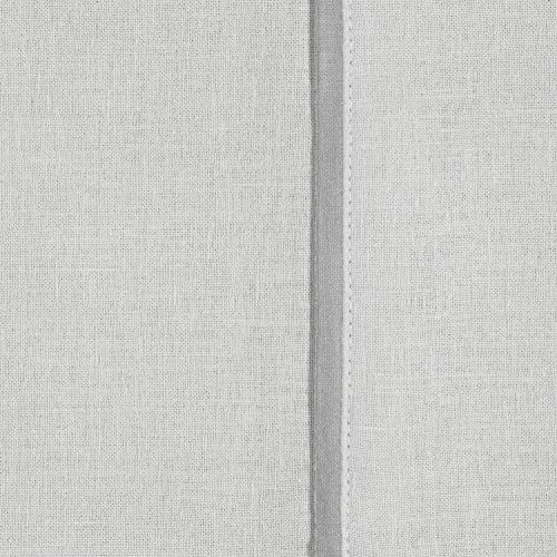 Amazon Brand – Rivet Contrast Hem Breathable Cotton Linen Bed Sheet Set, Queen, White / Vapor
