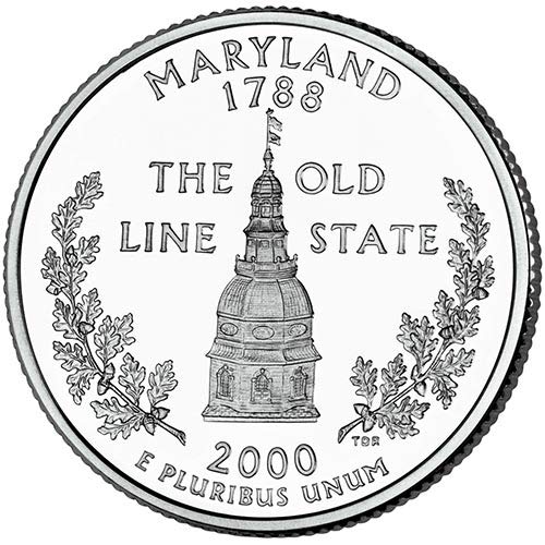 2000 S Silver Proof Maryland State Quarter Choice Uncirculated US Mint