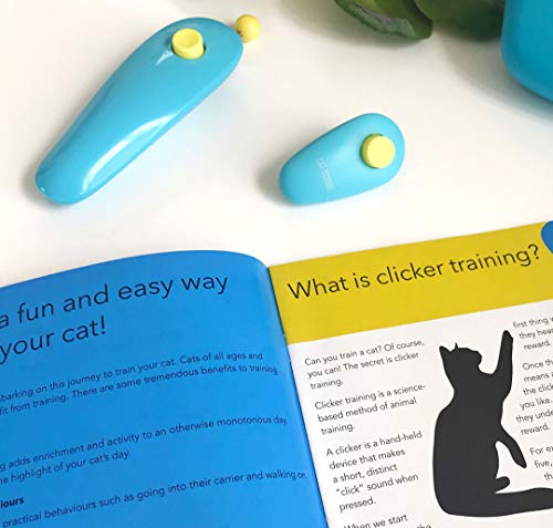 CAT SCHOOL Clicker Training Kit for Cats - 1 Cat Training Clicker, 1 Target Stick, 1 Step-by-Step Instruction Booklet - Clicker Tools for Cat Training, Fist Bump Training, Positive Behavior