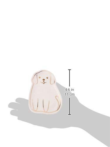 Abbott Collection 27-STEEP Dog Teabag/Trinket Plate-Wht-4.5" L, 4.5 inches long, White