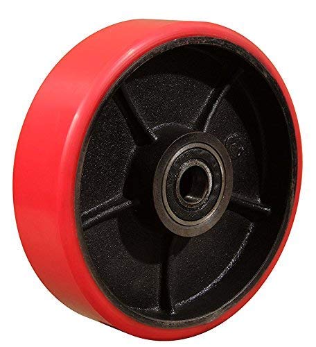 7" x 2" Pallet Jack Steer Wheels Replacement Kit with Axle 20 mm ID Bearings Poly Tread