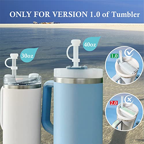 6pcs Spill Proof Stopper, Compatible with Stanley Cup 1.0 40oz/ 30oz, Tumbler Accessories, Including 2 Straw Cover Cap, 2 Square Spill Stopper and 2 Round Leak Stopper