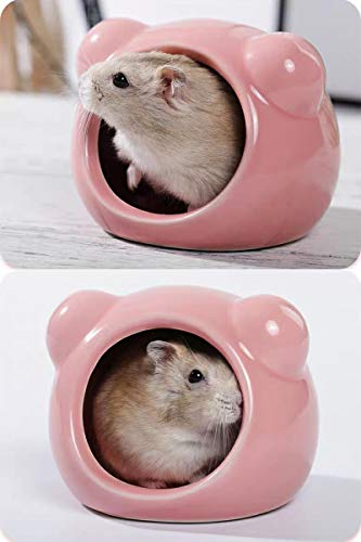 gutongyuan Mini Hamsters House Pet Hideout Hut Cave,Small Animal Ceramic Critter Bath Toy, Ideal for Dwarf Hamsters and Gerbils