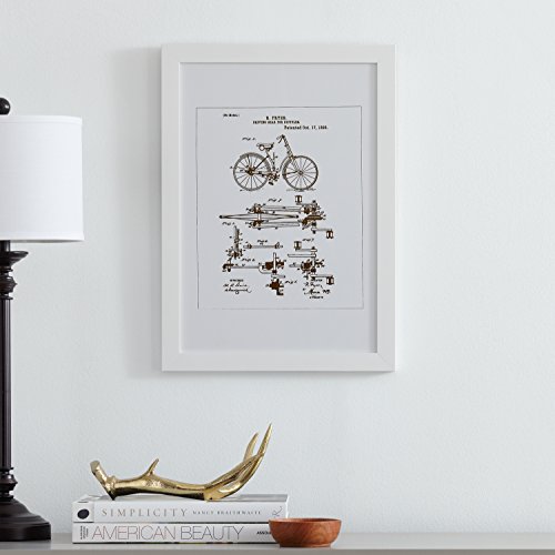 Amazon Brand β Rivet Black and White Vintage Bike Print in White Frame, 15" x 21"