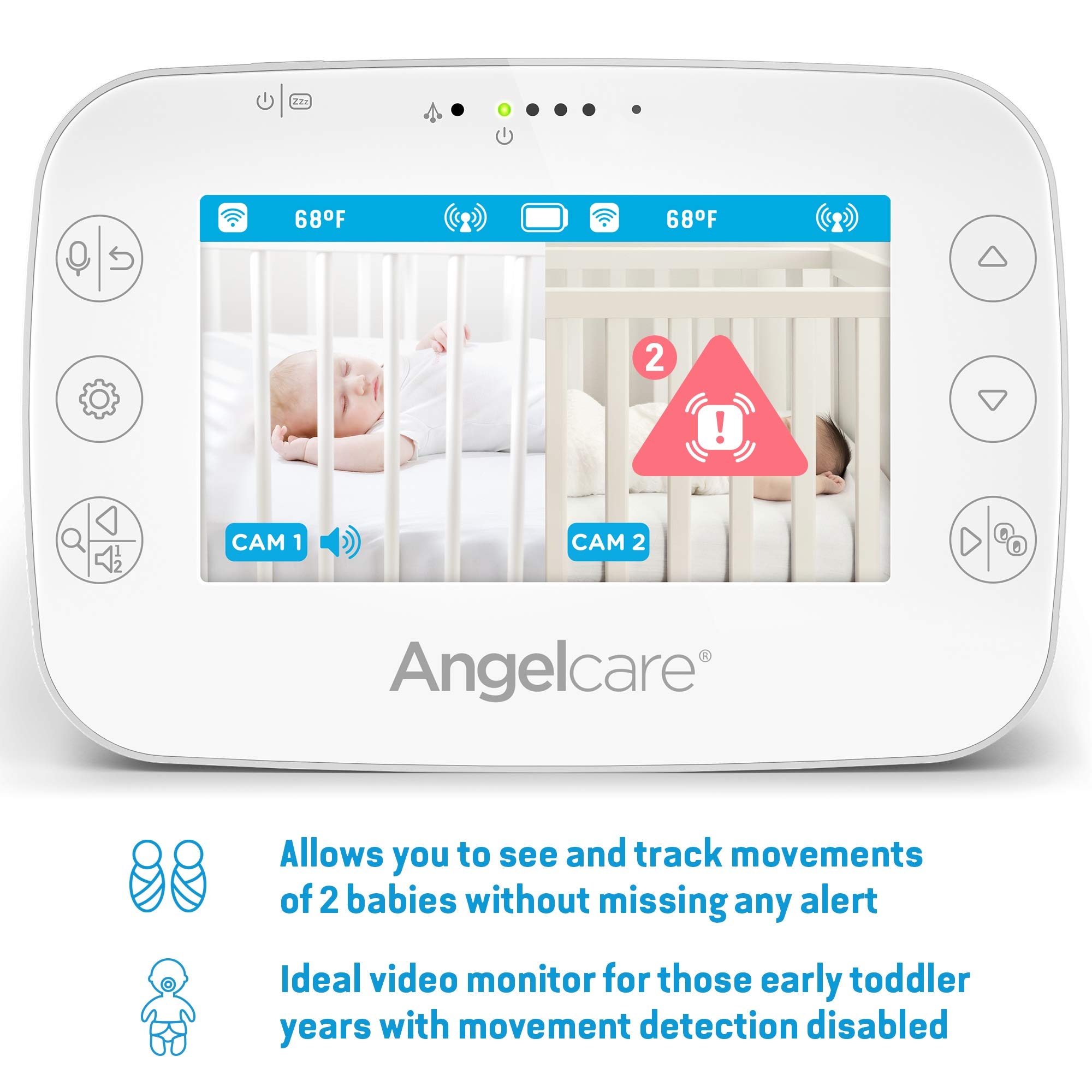 Angelcare 3-in-1 AC327 Baby Monitor, with Movements Tracking, 4.3’’ Video & Sound
