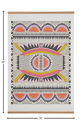 Amazon Brand – Rivet Tribal Multi-Color Art Print with Oak Hanger, 18" x 24"