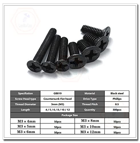 100pcs M1.2-0.25×8mm Laptop Notebook Computer Carbon Steel Screws Kit Set, Flat Head Phillips Cross Screw Assortments, Countersunk ssd Screws for SSD Toshiba DELL Sony Samsung