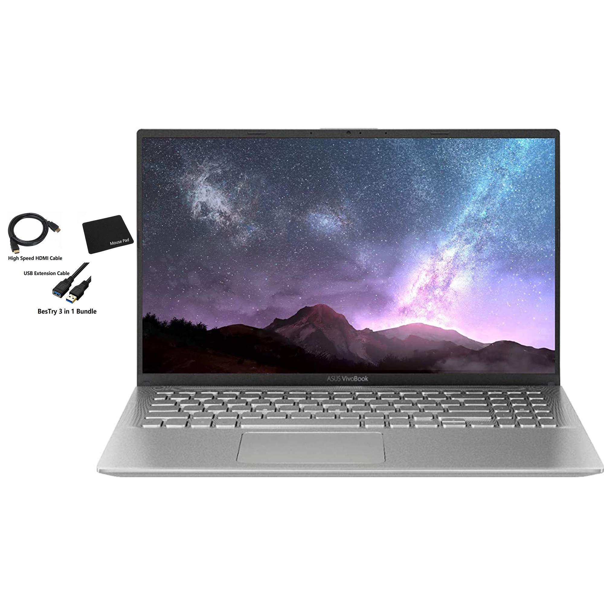 ASUS 2020 VivoBook Ultra Thin and Lightweight 15.6'' Full HD Laptop Computer AMD Quad-Core Ryzen 5 3500U up to 3.7GHz 8GB DDR4 RAM 512GB PCIe SSD Radeon Vega Graphics Bluetooth Win 10 BesTry Bundle