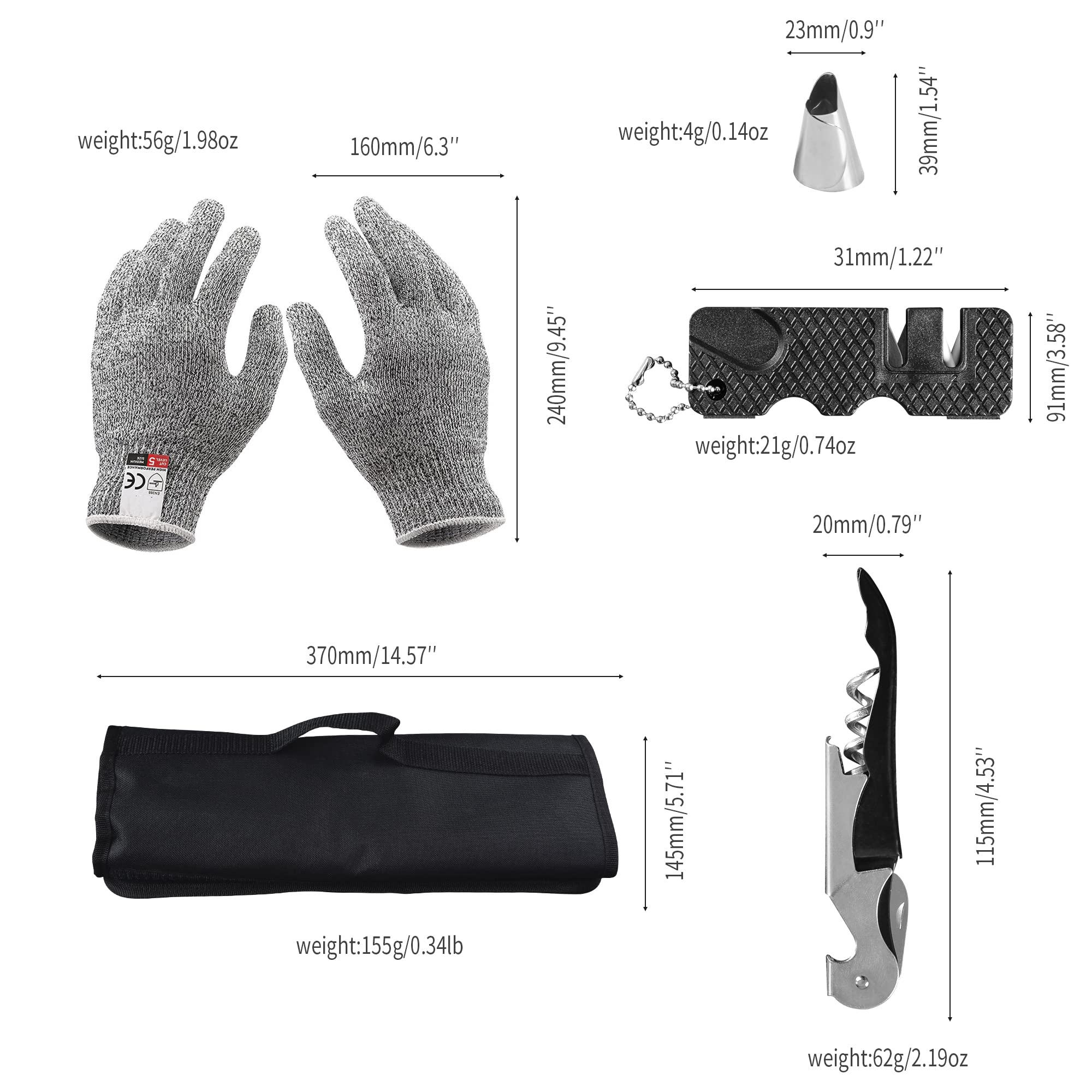 13pcs Serbian Chef Knife Set include sheath High Carbon Steel Cleaver Kitchen Knife Whole Tang Vegetable Cleaver Home BBQ Camping with Knife Bag