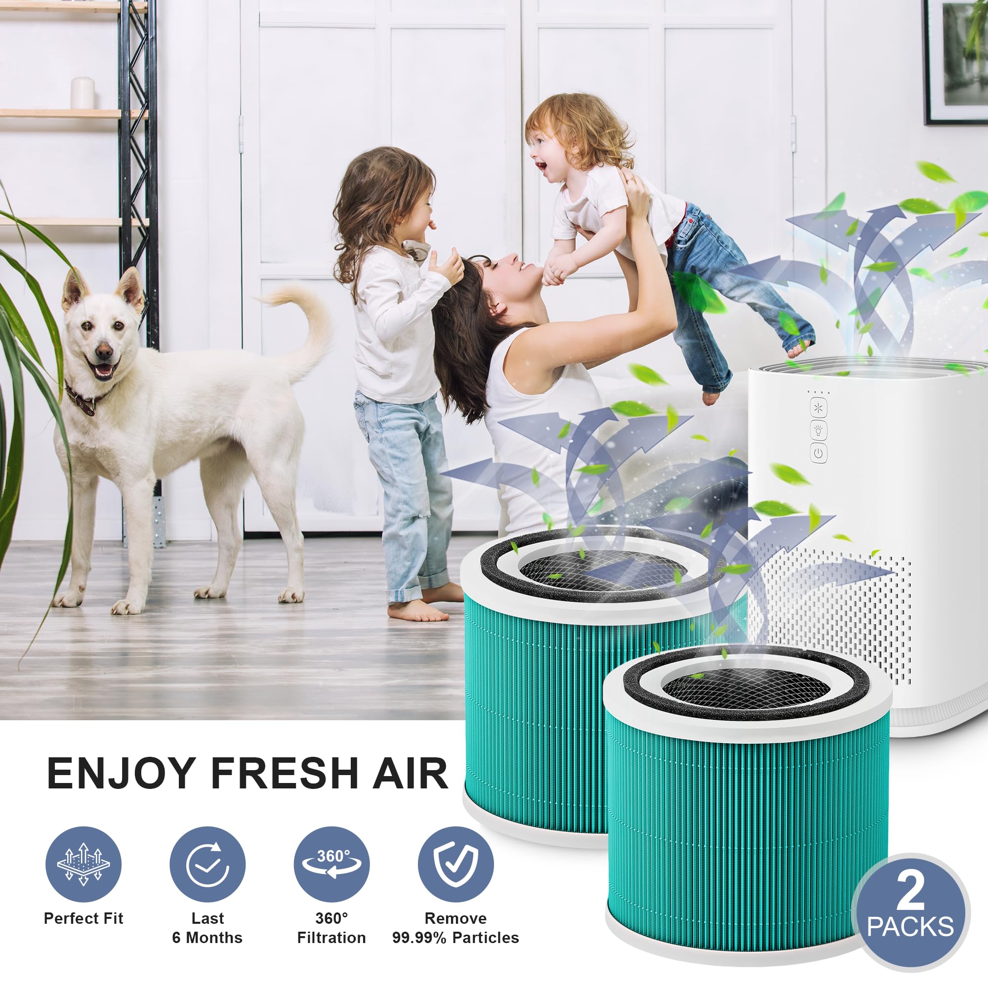 14 True HEPA Replacement Filter 14 Compatible with Puro 240 Air Purifier, 3-in-1 HEPA Filter Replacement.Fit For Puroair 240 HEPA 14 Air Puri-fier Filter Replacement,2 Pack White
