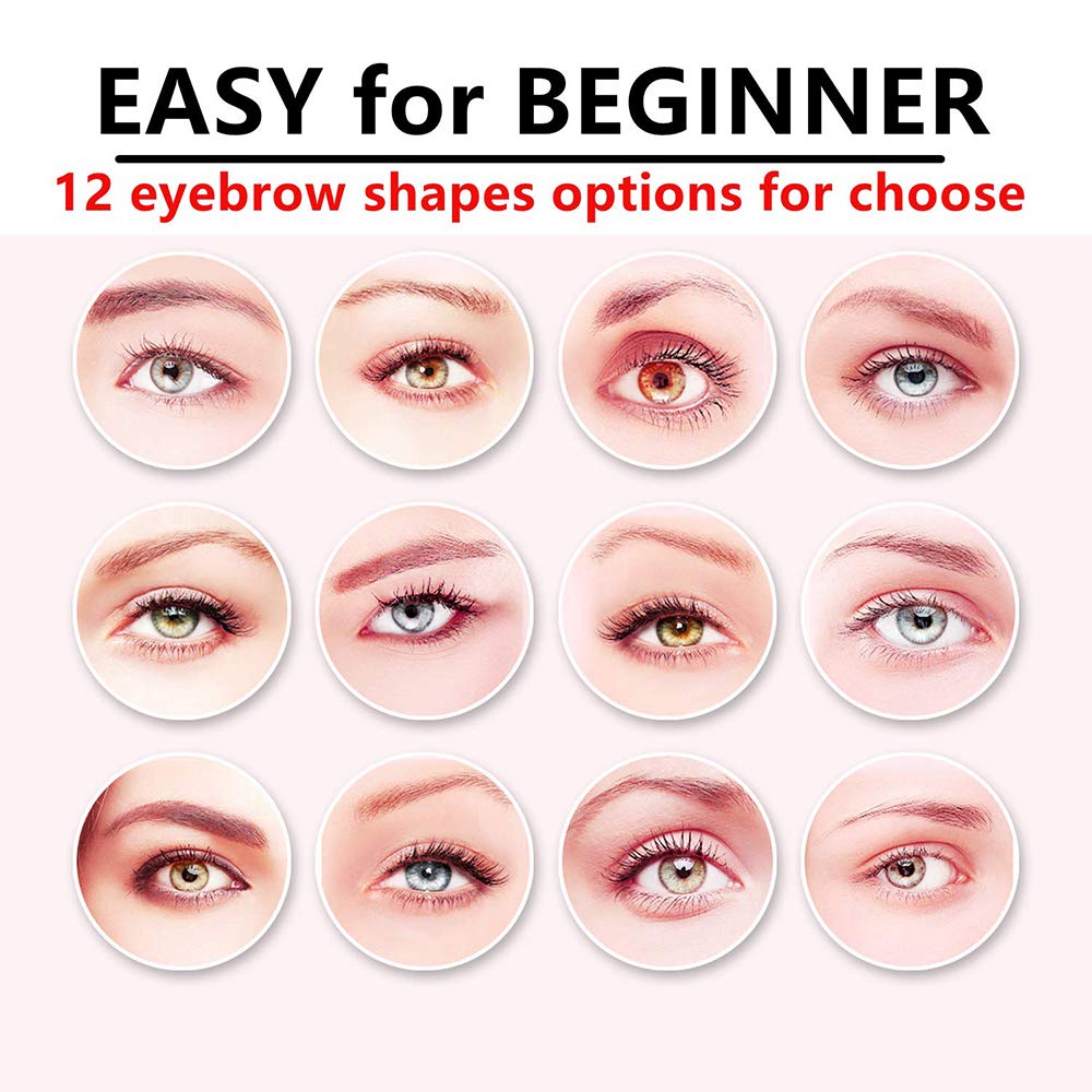 14 Pcs/set Eyebrow Shaper Kit - Reusable Eyebrow Template With Strap & Eyebrow Razor DIY Grooming Eyebrow for Women Girl