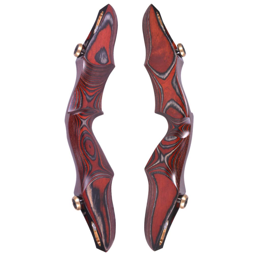 15 Inch ILF Bow Riser Wooden Bow Handle Recurve Bow Handle Takedown Bow Riser Right Handed for Archery Bow Targeting (Red)