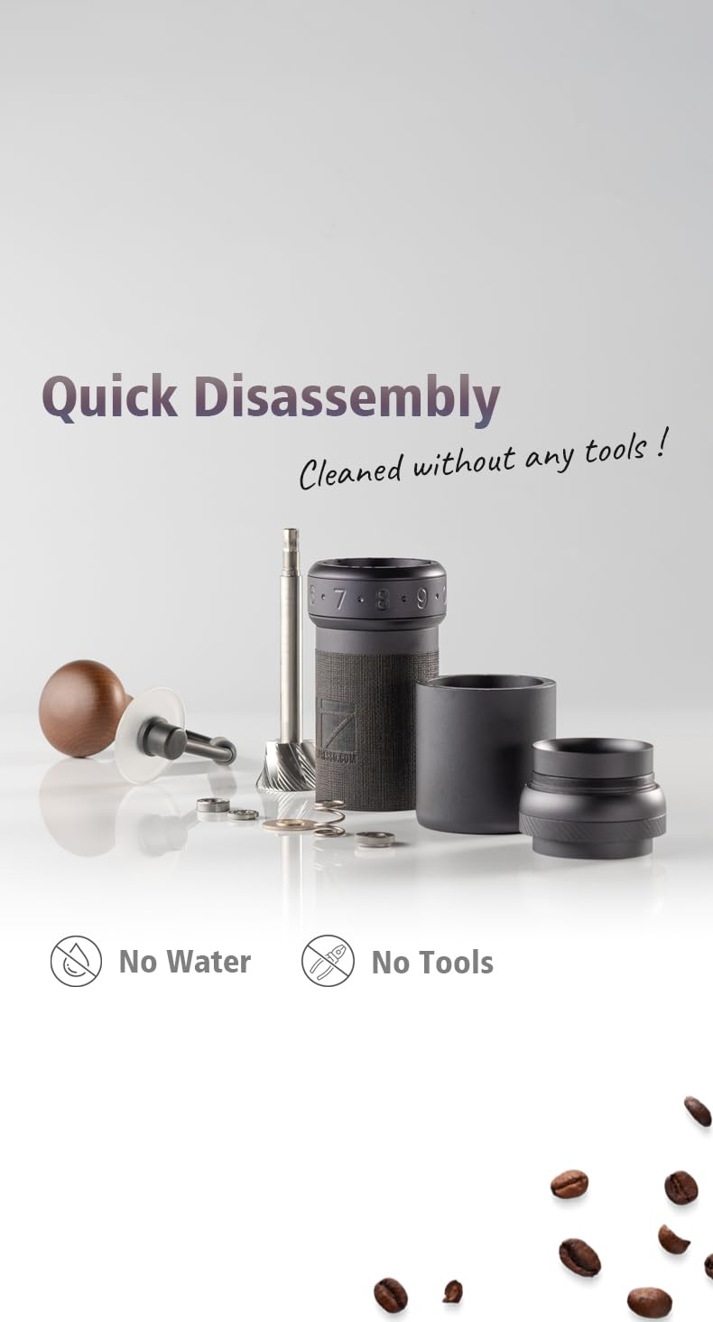 1Zpresso K-Ultra Manual Coffee Grinder Iron Gray with Assembly Consistency Grind Stainless Steel Conical Burr, Foldable Handle, Numerical External Adjustable Setting, All-Round Grinder
