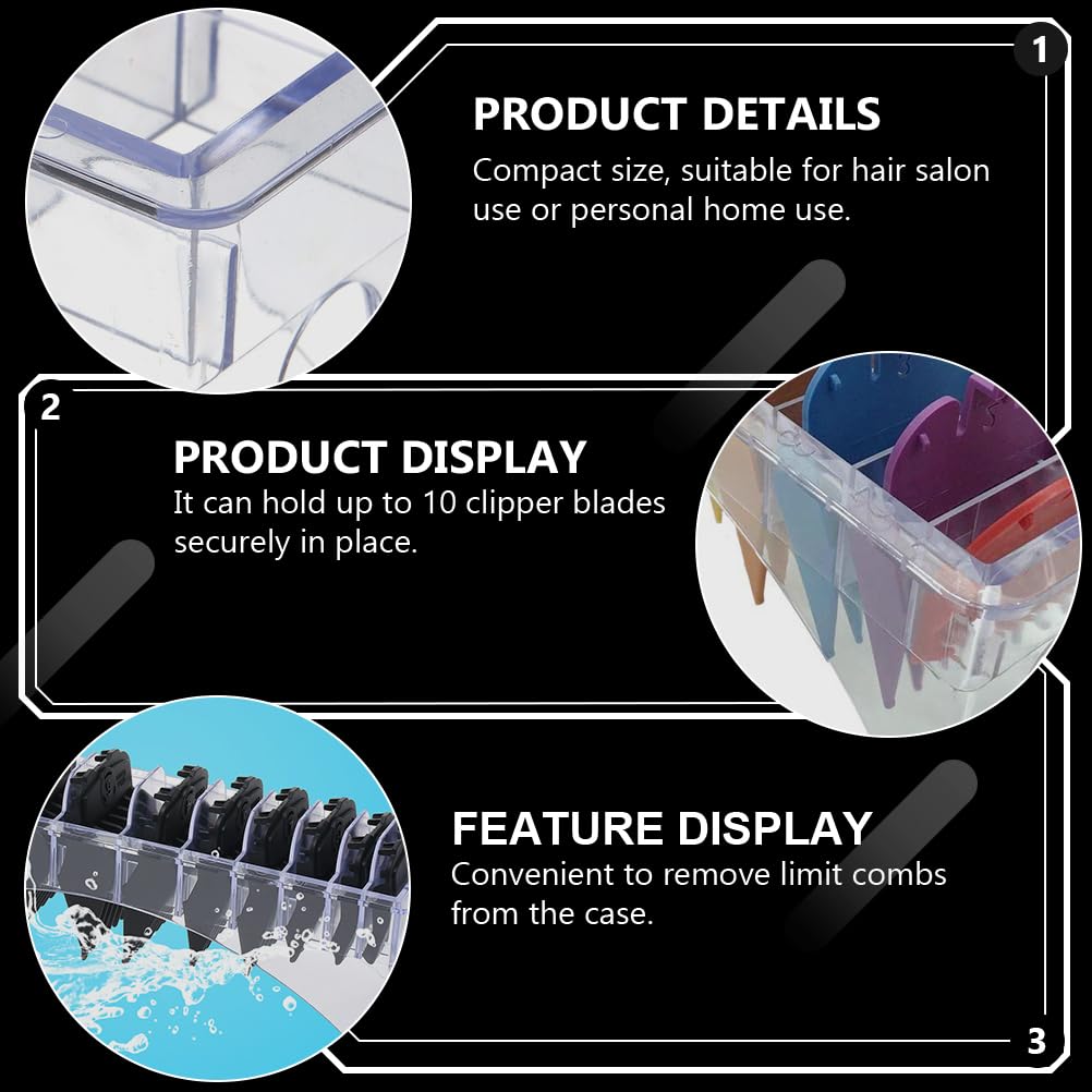 EXCEART Guide Comb Storage Box Hair Clipper Storage Box Limit Comb Organizer Guide Comb Storage Case Hair Tools Supplies Organizer for Barbershop