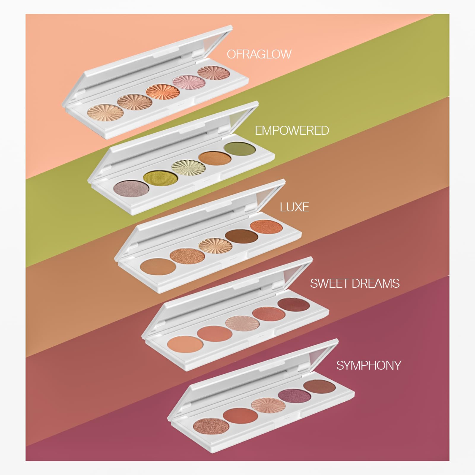 OFRA Signature Palette - #OFRAglow | Highlighter Palette with 5 Shades for a Radiant Look | Travel-Friendly Makeup Palette with an Integrated Mirror for On-the-Go Glow