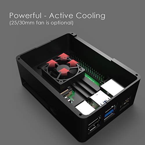 anidees Aluminum Heat Sinks fanless Pi Case with Silicone Thermal Pad for Raspberry Pi 4 Model B Silver (AI-PI4-SG-PRO)