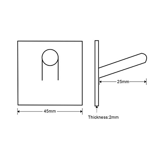 Celbon 4PC Self Adhesive Bath Towel Hook Black Sticky Stainless Steel Robe Hooks Heavy Duty Door Hooks for Bathrooms,Kitchen,Lavatory Closet (Square, 2PC)