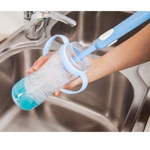 2 Pack Long Bottle Cleaning Brush for Long and Narrow Neck Beer, Wine, Kombucha, Baby Bottles,Nalgene, Pitcher, Carafe, Glass Jars, Brewing Bottle Cleaner,Easy to Clean Corner,18.5 inch Adjustable