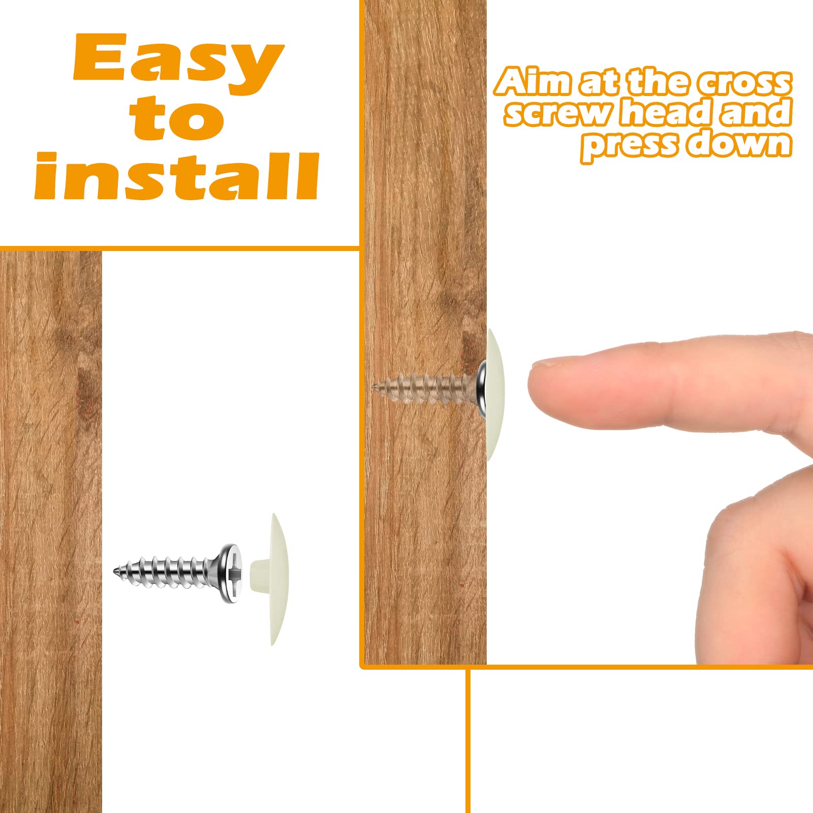 576 Pcs Screw Cap Stickers and 120 Pcs Screw Cap Screw Covers Self Adhesive PVC Screw Hole Stickers Plastic Screw Cap Covers for Wood Screws Furniture Cabinet, Mixed Color