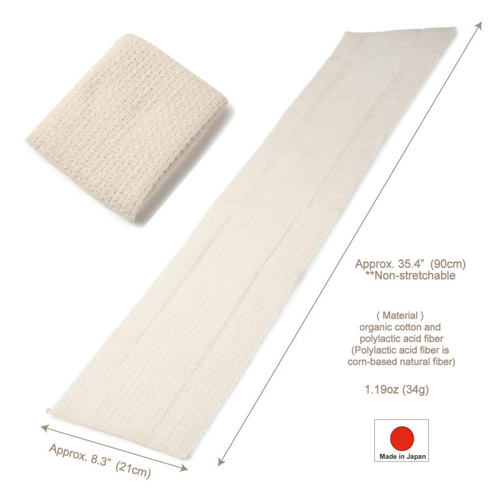Exfoliating Washcloth [Made in Japan] Shower Back Scrubber, Plant-Based Loofah (Organic Cotton)