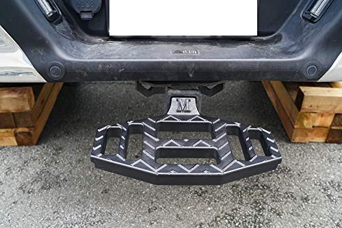 APS Hammer Forged Carbon Steel Black 2-inch Hitch Step Compatible with Class 3 Receiver Hitch (Bumper Guard Bumper Protector Bumper Step)