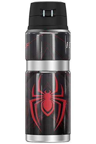 MARVEL - Spider-Man Miles Morales Geometric Logo THERMOS STAINLESS KING Stainless Steel Drink Bottle, Vacuum insulated & Double Wall, 24oz