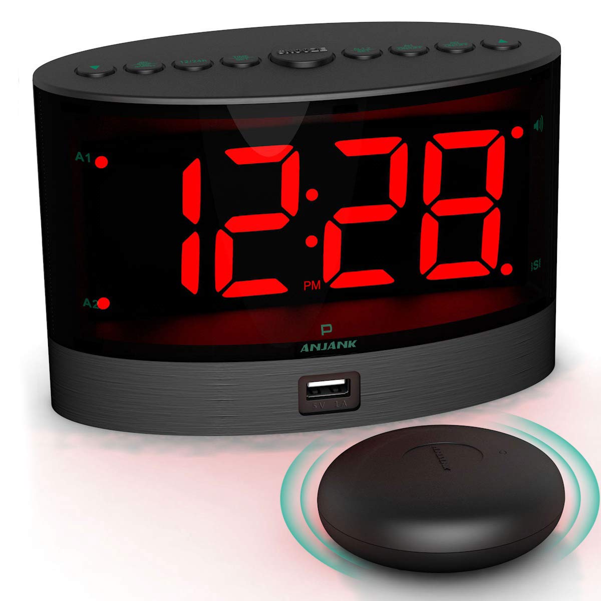 ANJANK Alarm Clock Wirelss Bed Shaker