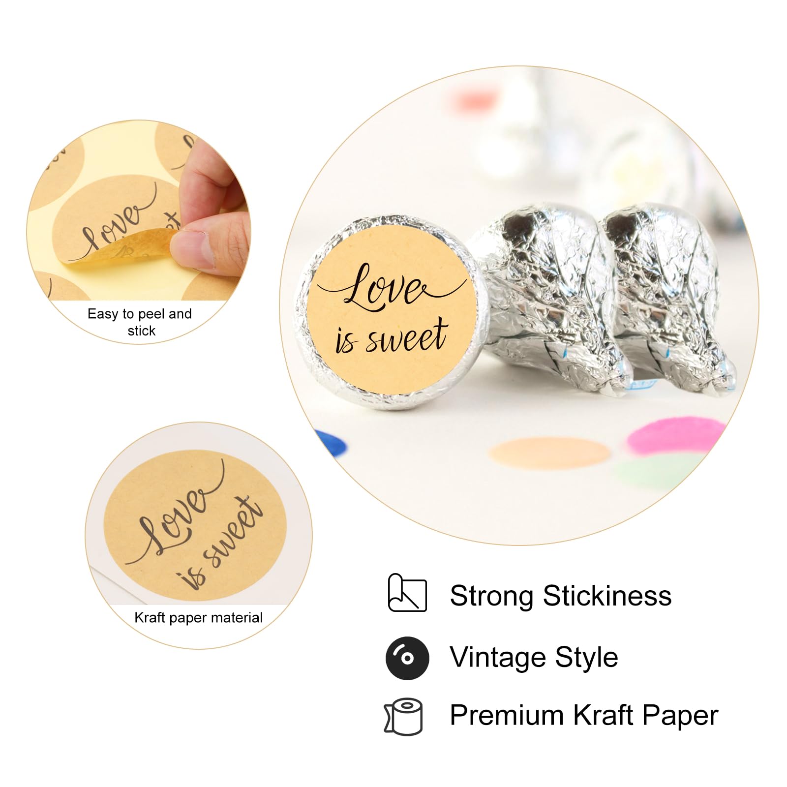96PCS Love is Sweet Stickers Labels Wedding Favor Labels, Wedding Treat Stickers,Anniversary Stickers