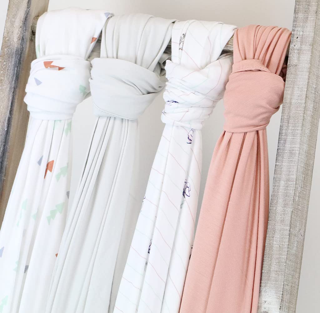 GooseWaddle Luxury Soft Blue Baby Swaddle Blanket 2-Pack (47”x47”), Ultra Comfort Stretchy & Breathable Material Provides Premium Comfort to Infants, 95% Rayon from Bamboo and 5% Spandex