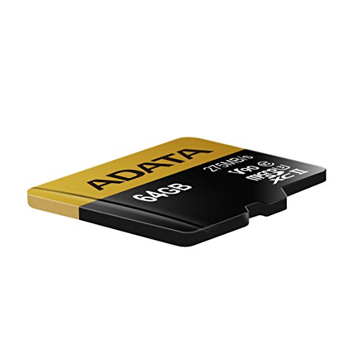 ADATA Premier ONE 64GB SDXC UHS-II U3 Class10 V90 3D NAND 4K 8K Ultra HD 275MB/s Micro SD Card with Adapter (AUSDX64GUII3CL10-CA1)