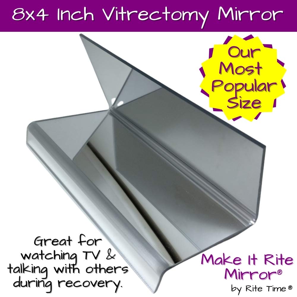 8" Wide 2-Way Make It Rite Mirror for Face Down Vitrectomy Eyesight and Proning Lung Recovery | Easy to Watch TV During Face Down Recovery