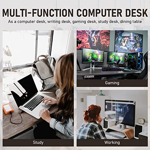 47 inch Computer Desk Home Office Desk Writing Study Table Modern Simple Style PC Desk with Metal Frame Gaming Desk Workstation for Small Space,Nature