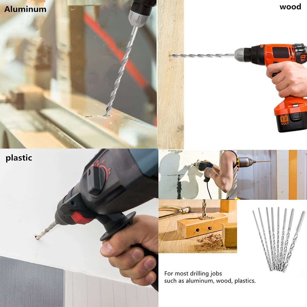 Auniwaig HSS Straight Shank 8.3mm Dia Twist Drill Drilling Hole Bits for Woodworking,Steel Aluminum Alloy 2pcs