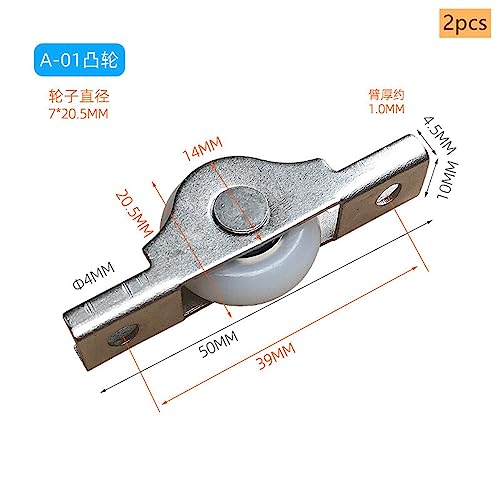 Bathroom Kitchen Sliding Door Roller Wardrobe Copper Runners Window Caster Wheel Pulley for Cabinet Furniture Hardware 2Pcs (Color : A1)