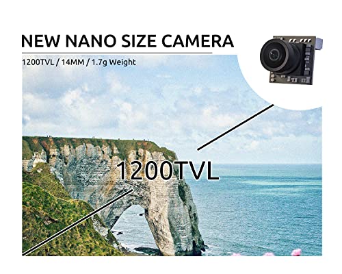 Caddx Ant Lite FPV Camera,1.8mm FPVCycle Edition 1200TVL Global WDR FOV 165° 1/3'' CMOS Sensor Analog Camera for FPV Racing RC Drone,Black 4:3