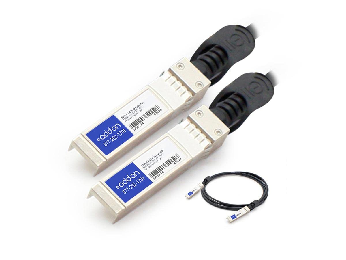 AddOn Cisco SFP-H1Gb-Cu1M Compatible TAA Compliant 1000Base-Cu SFP Direct Attach