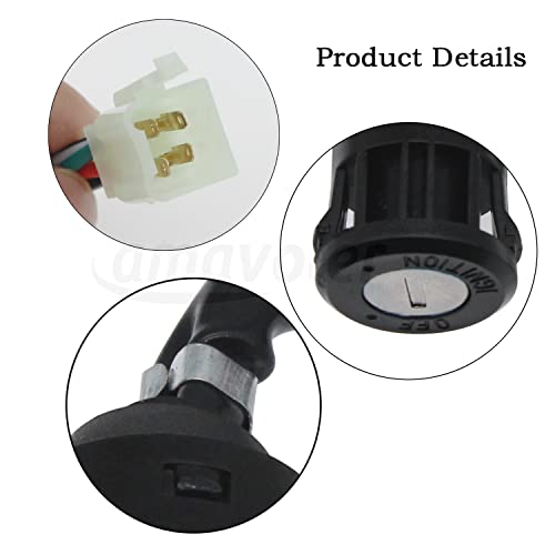 4 Pin and 4 Wire Ignition Key Switch Fit for 50cc 70cc 90cc 110cc 125cc Quad ATV 4 Wheeler Go Kart Sunl Roketa Kazuma.